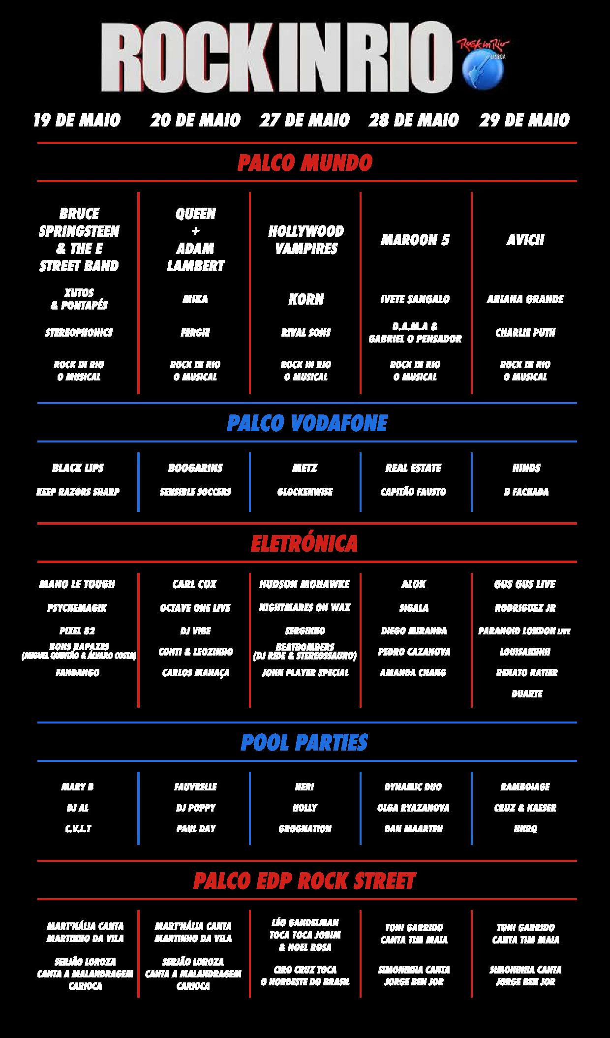 Cartel Completo Del Rock In Rio Lisboa 2016 Festis Cartel Completo Del Rock In Rio Lisboa 2016 Festis
